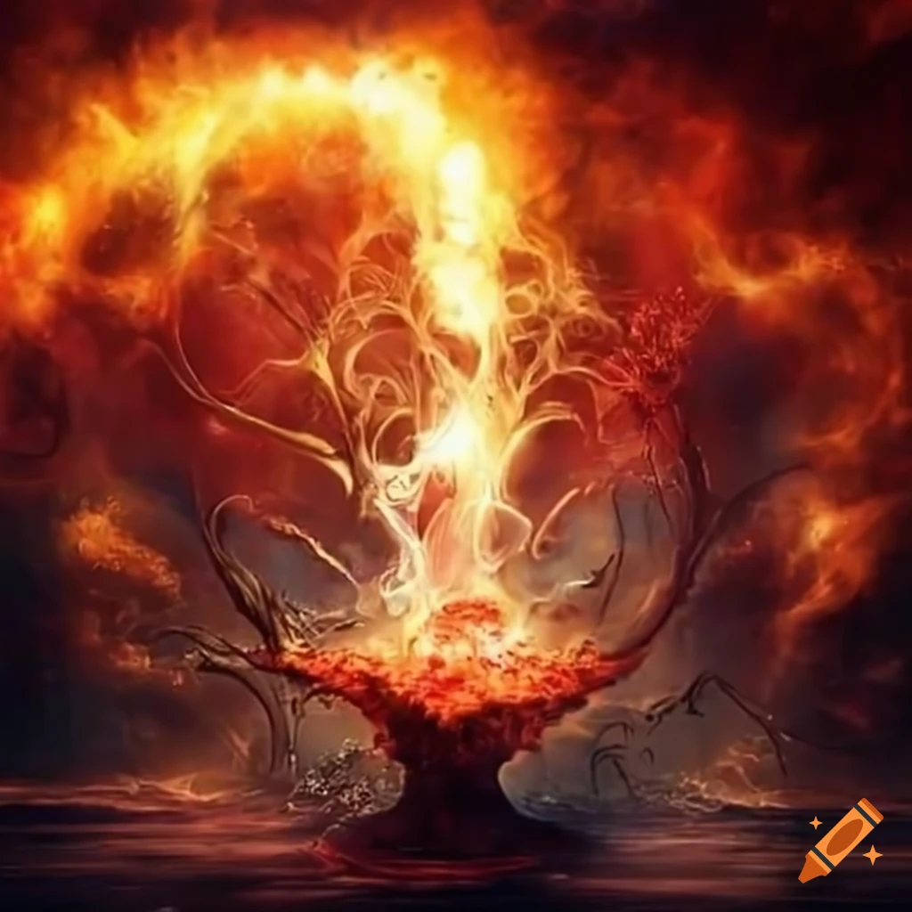 Image of a magical spell explosion on Craiyon