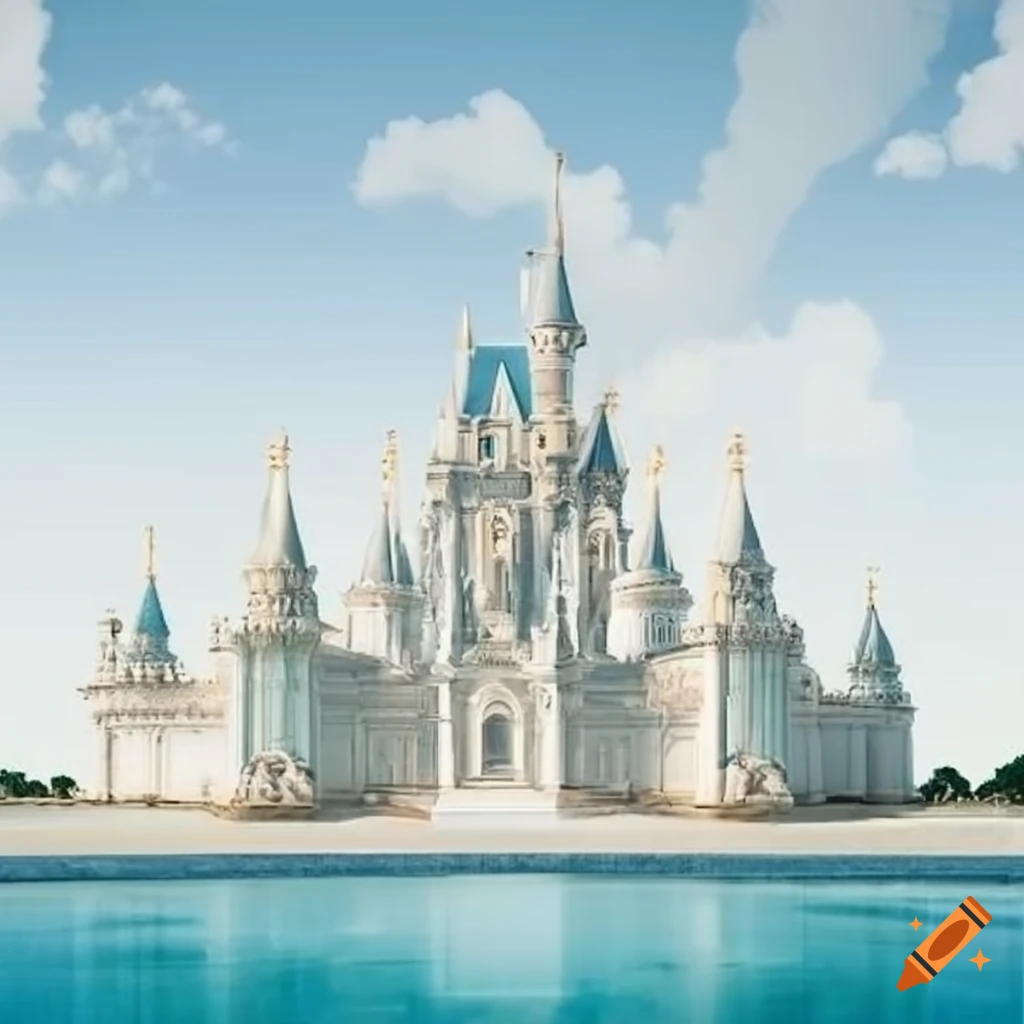 Majestic white marble castle on Craiyon