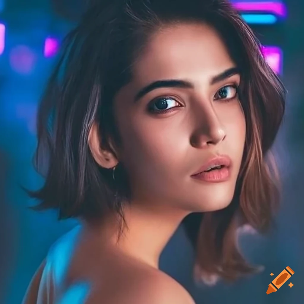 Closeup portrait of a stunning Indian female supermodel on Craiyon