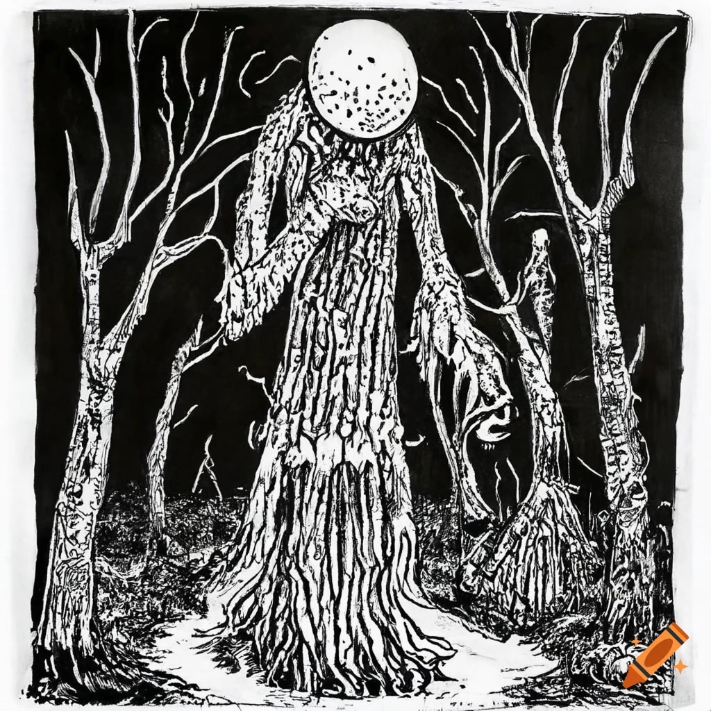 Ink drawings of strange monsters on Craiyon