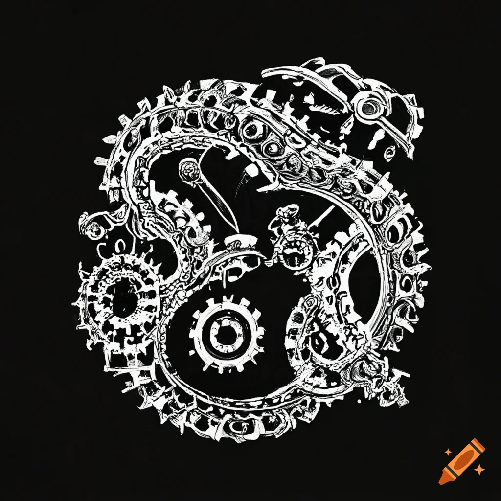 Mechanical hydra sculpture on Craiyon