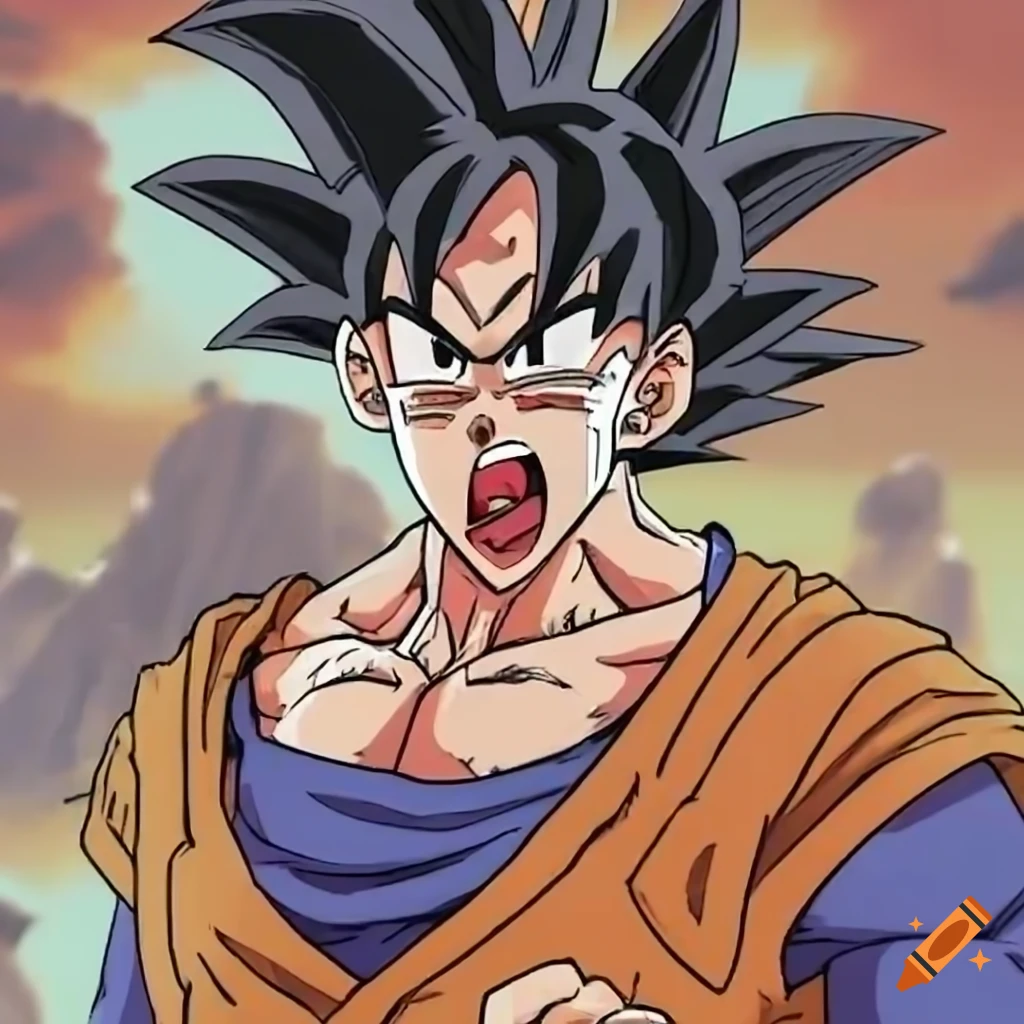 Goku and Vegeta enjoying spicy food on Craiyon