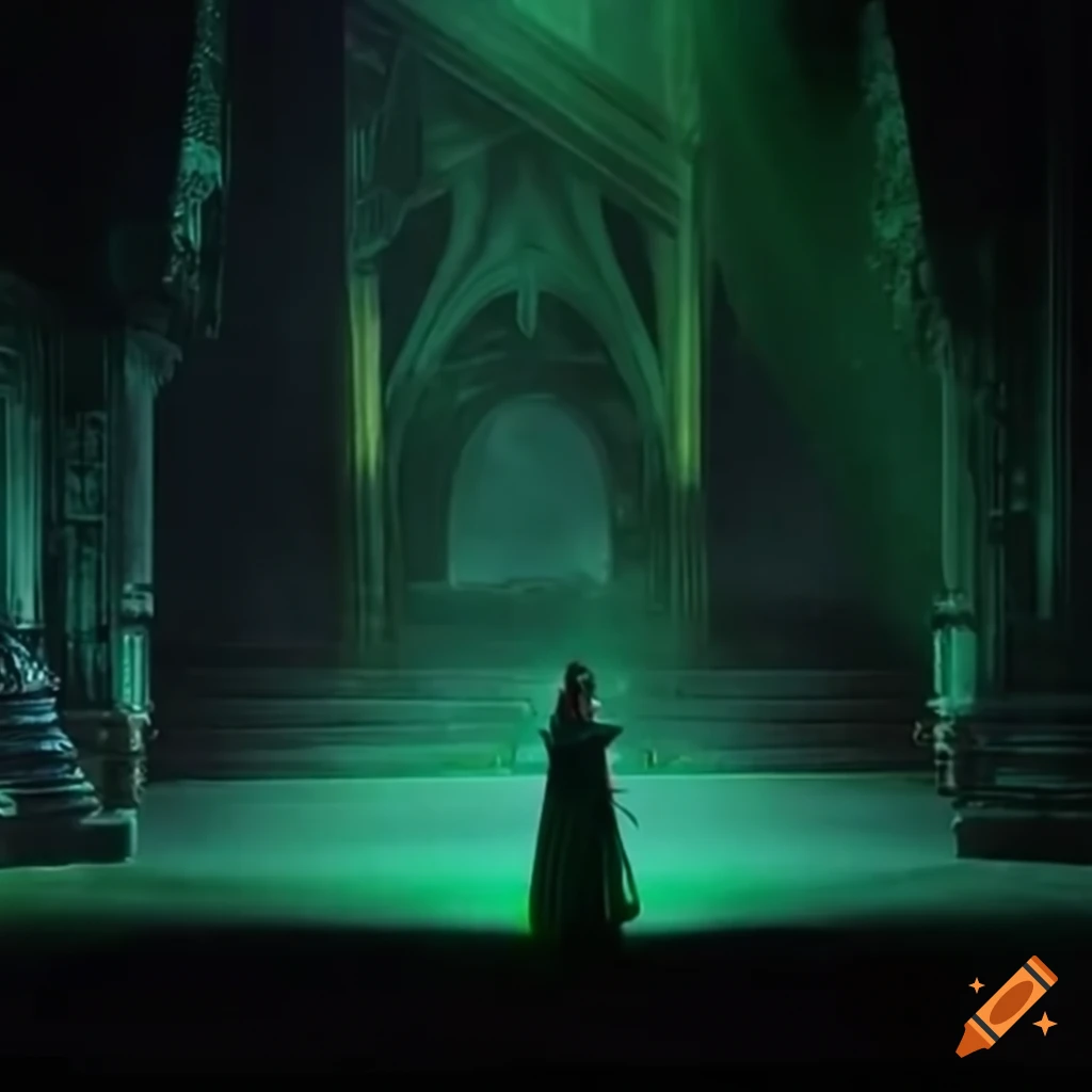 Wicked movie scene with Idina Menzel on Craiyon