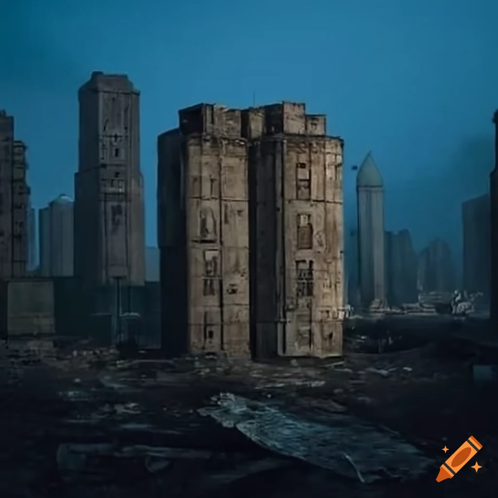 Image of towering russian concrete slums on Craiyon