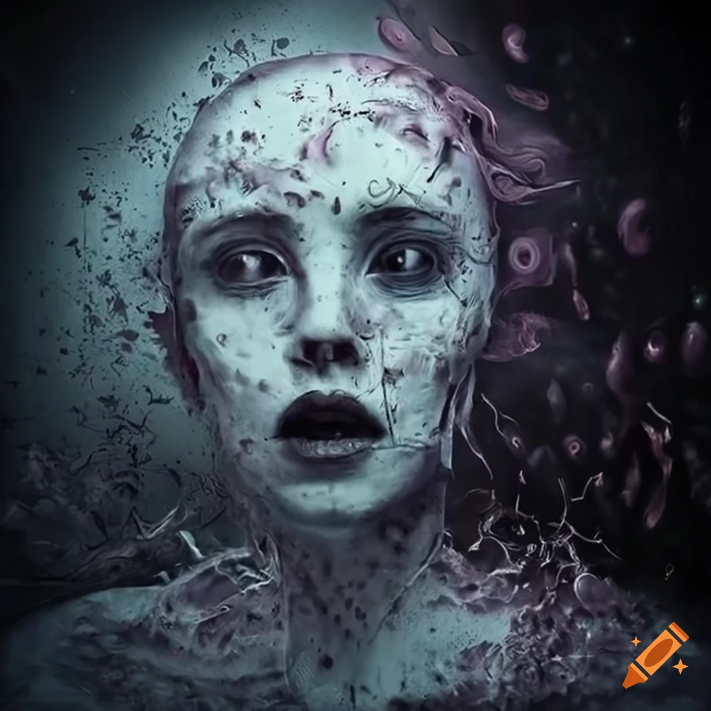 Haunting and distorted artwork on Craiyon