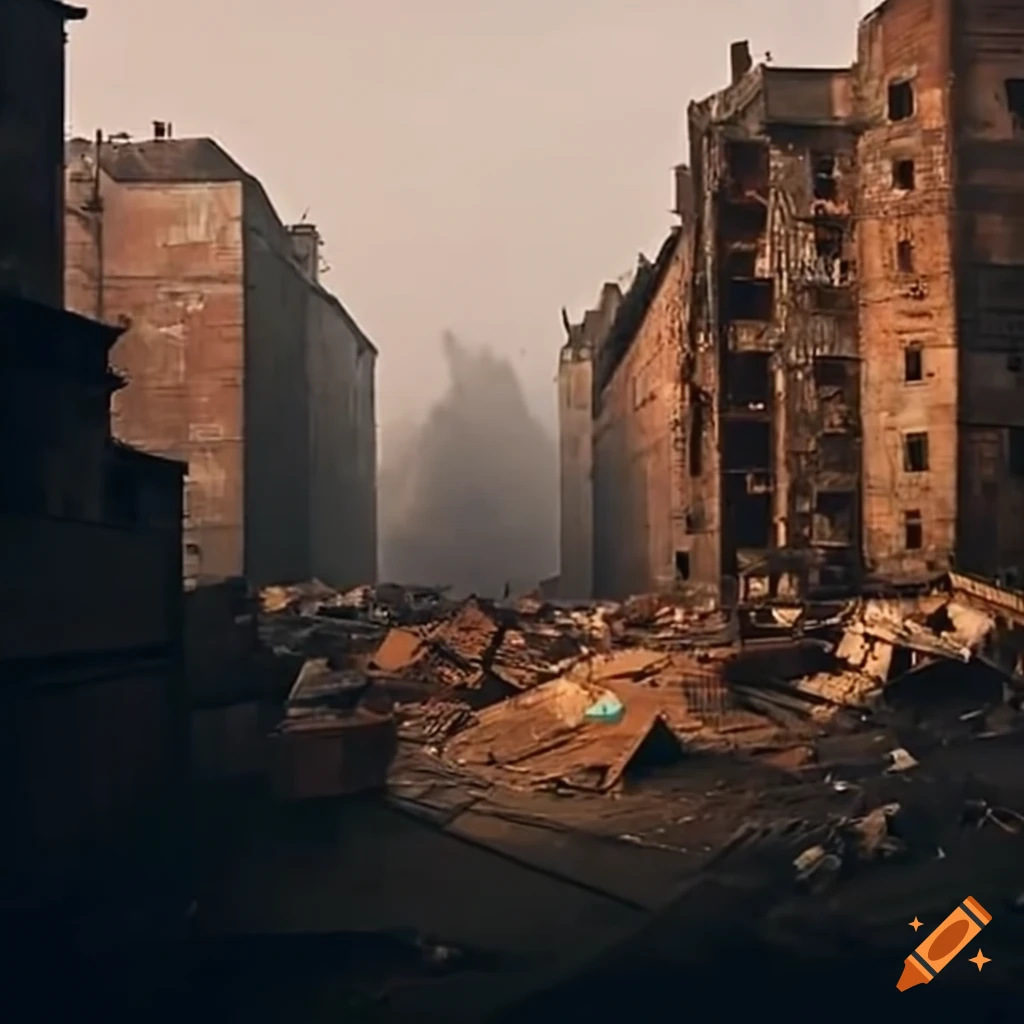 Image of towering russian concrete slums on Craiyon