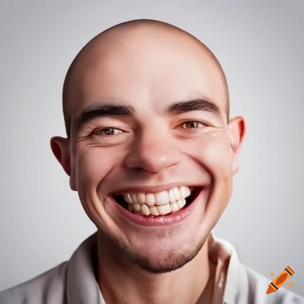Portrait of a man with missing teeth smiling on Craiyon