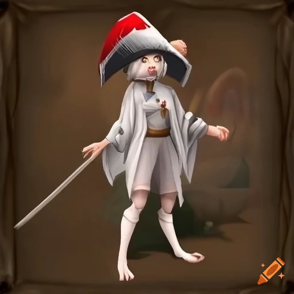 Illustration of a female anthropomorphic mouse fencer with a wide ...