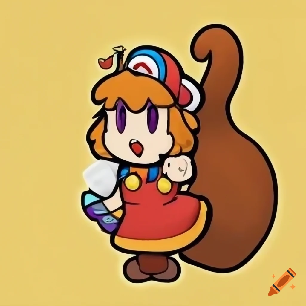 Paper mario-style depiction of squirrel girl