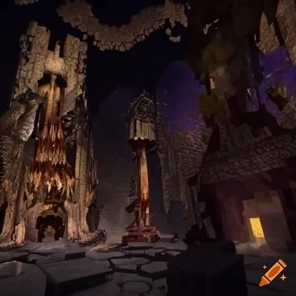 Artwork of a powerful warlock in the nether realm on Craiyon