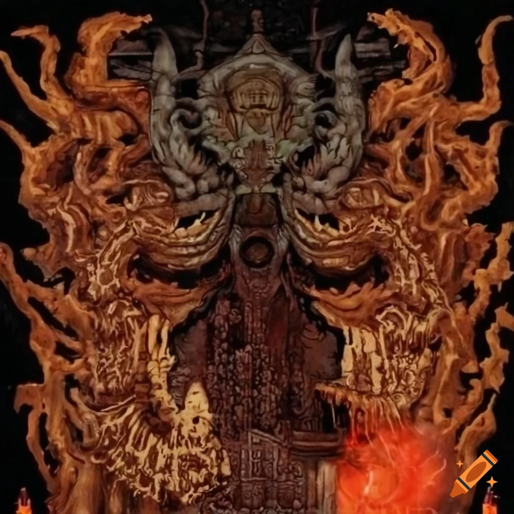 Artwork of a powerful warlock in the nether realm