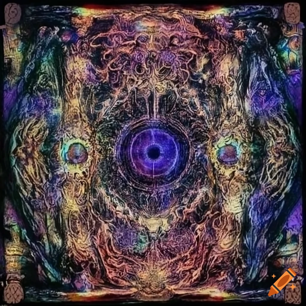 Artwork depicting a hermit reaching the deepest layer of the Akashic ...