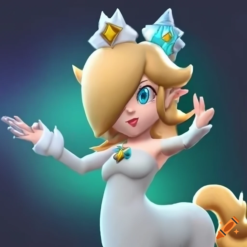 Rosalina from super mario galaxy as a white centaur with golden hooves ...