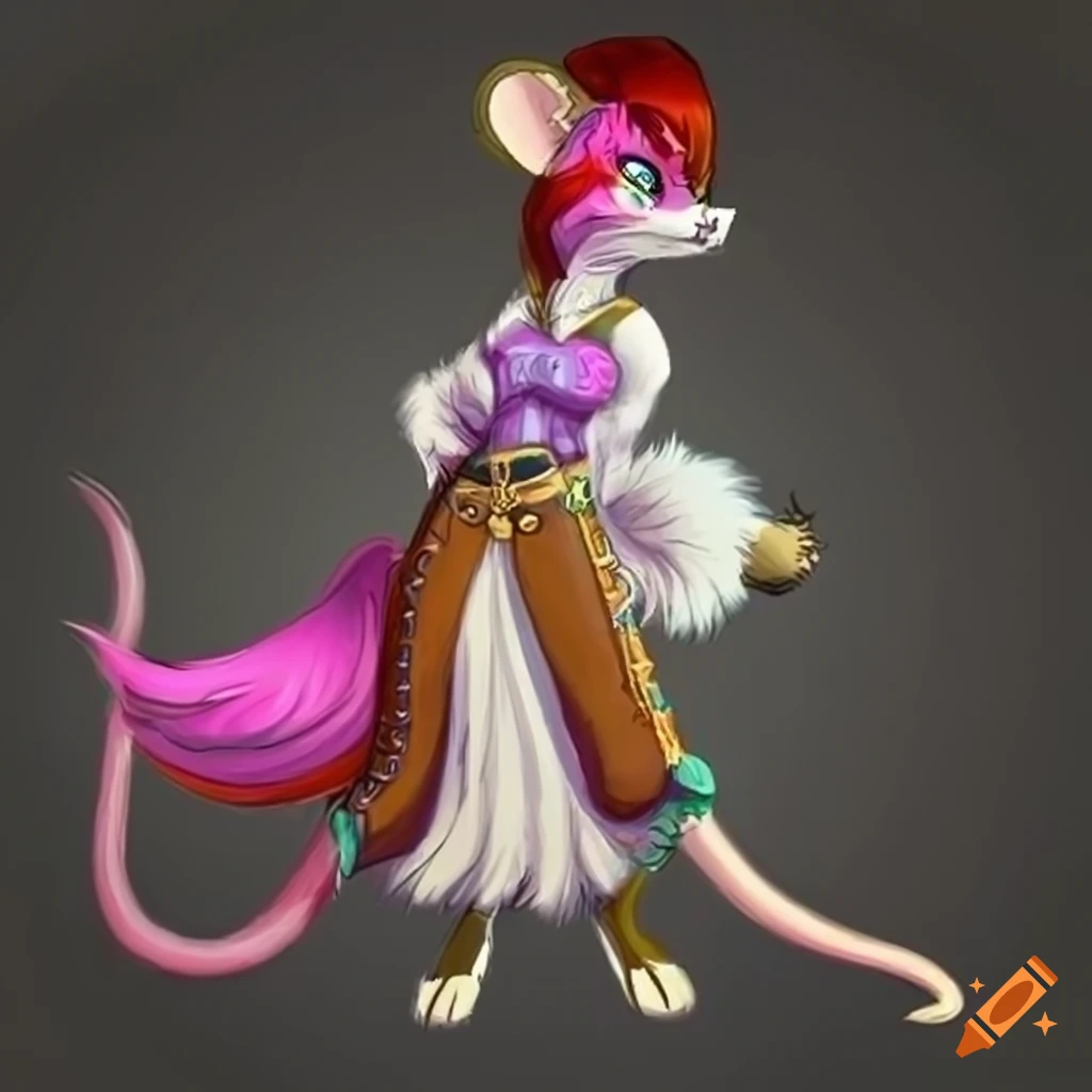 Anthro mouse corsair in black tricorne on Craiyon