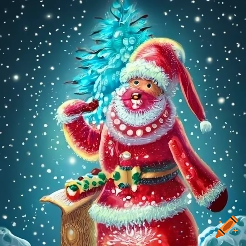 Illustration of Ded Moroz (Father Frost) with snowy-white beard and a ...