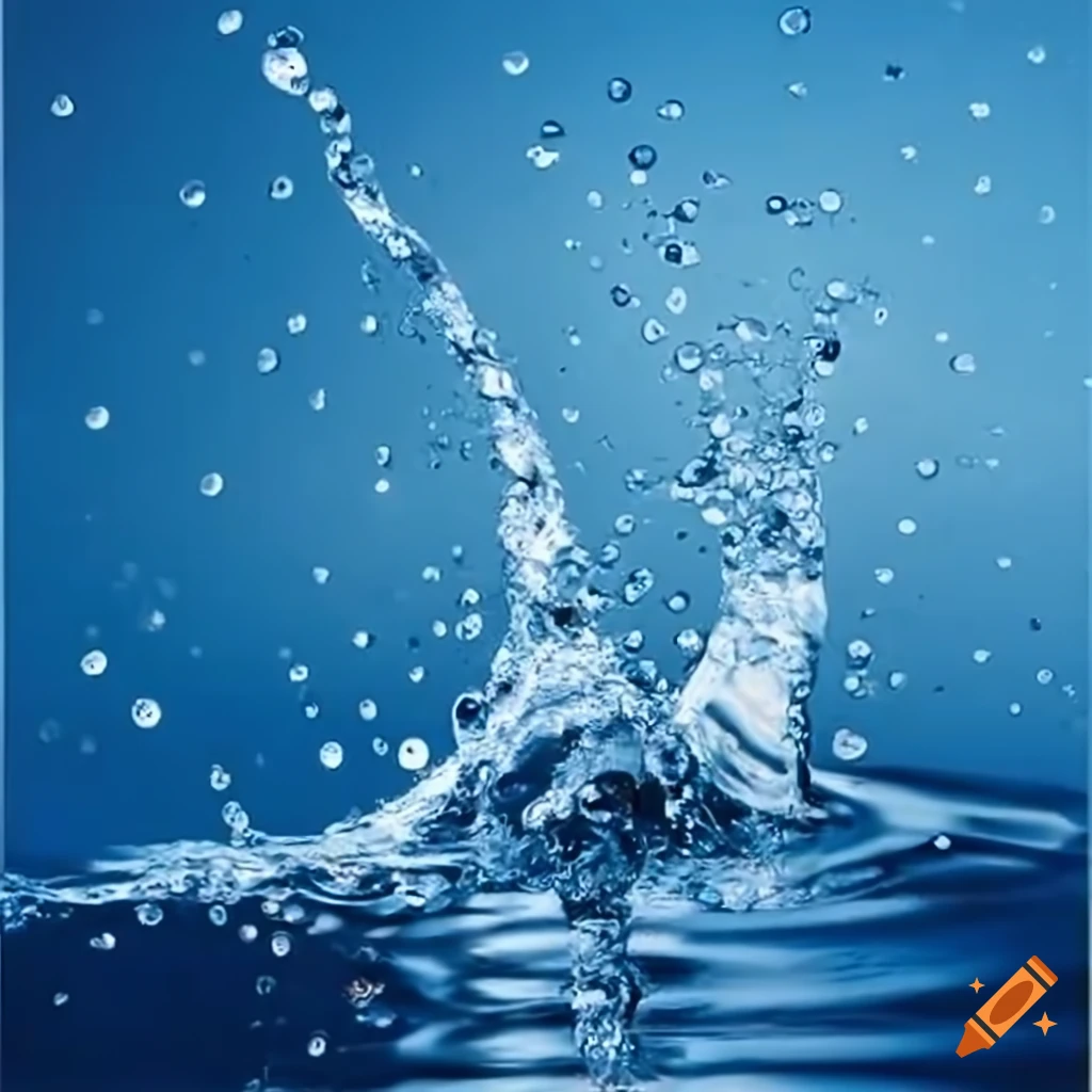 Close-up of water splashing on Craiyon