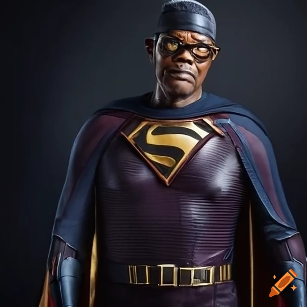 Image of samuel l. jackson in a superhero outfit on Craiyon