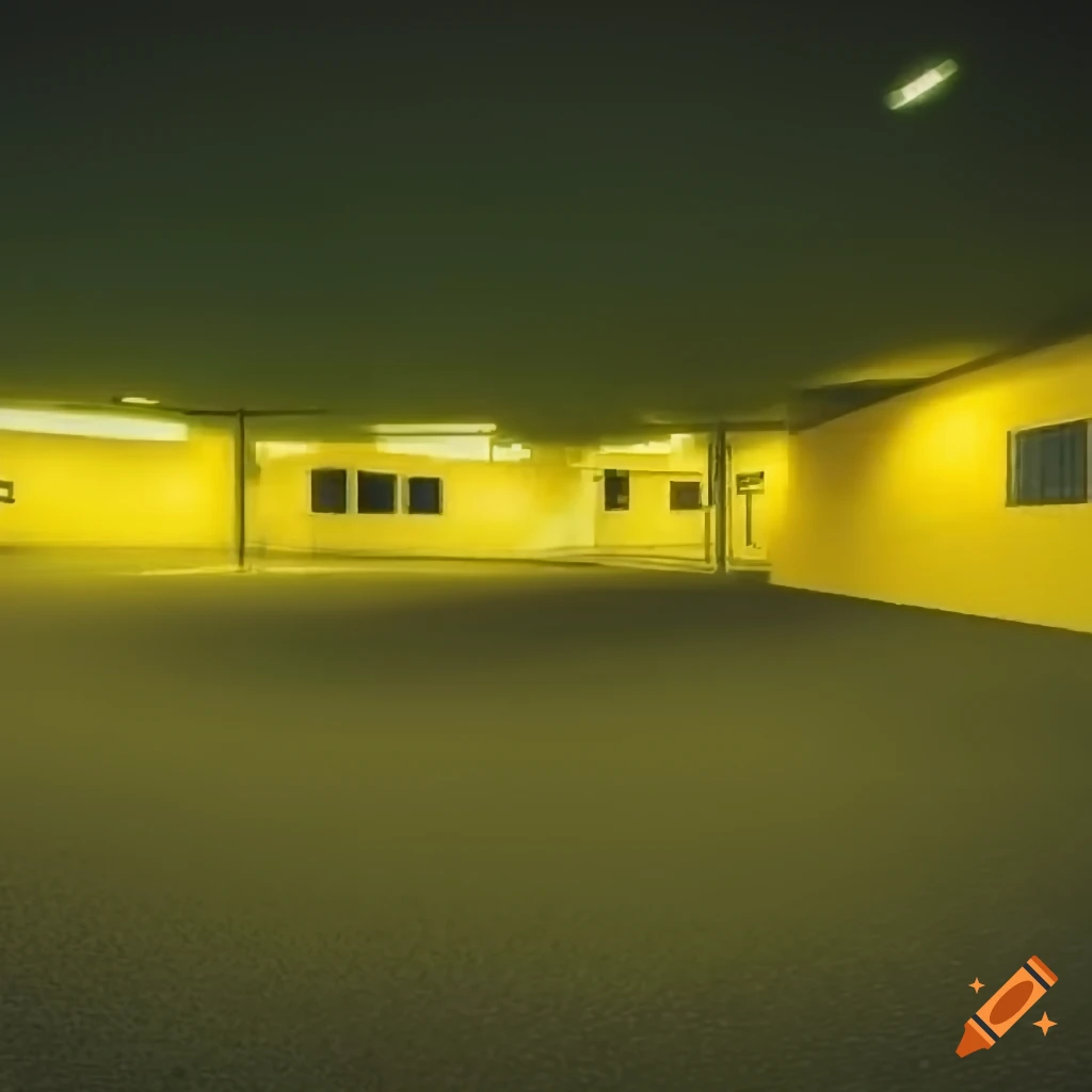 Photograph of an eerie commercial building interior on Craiyon