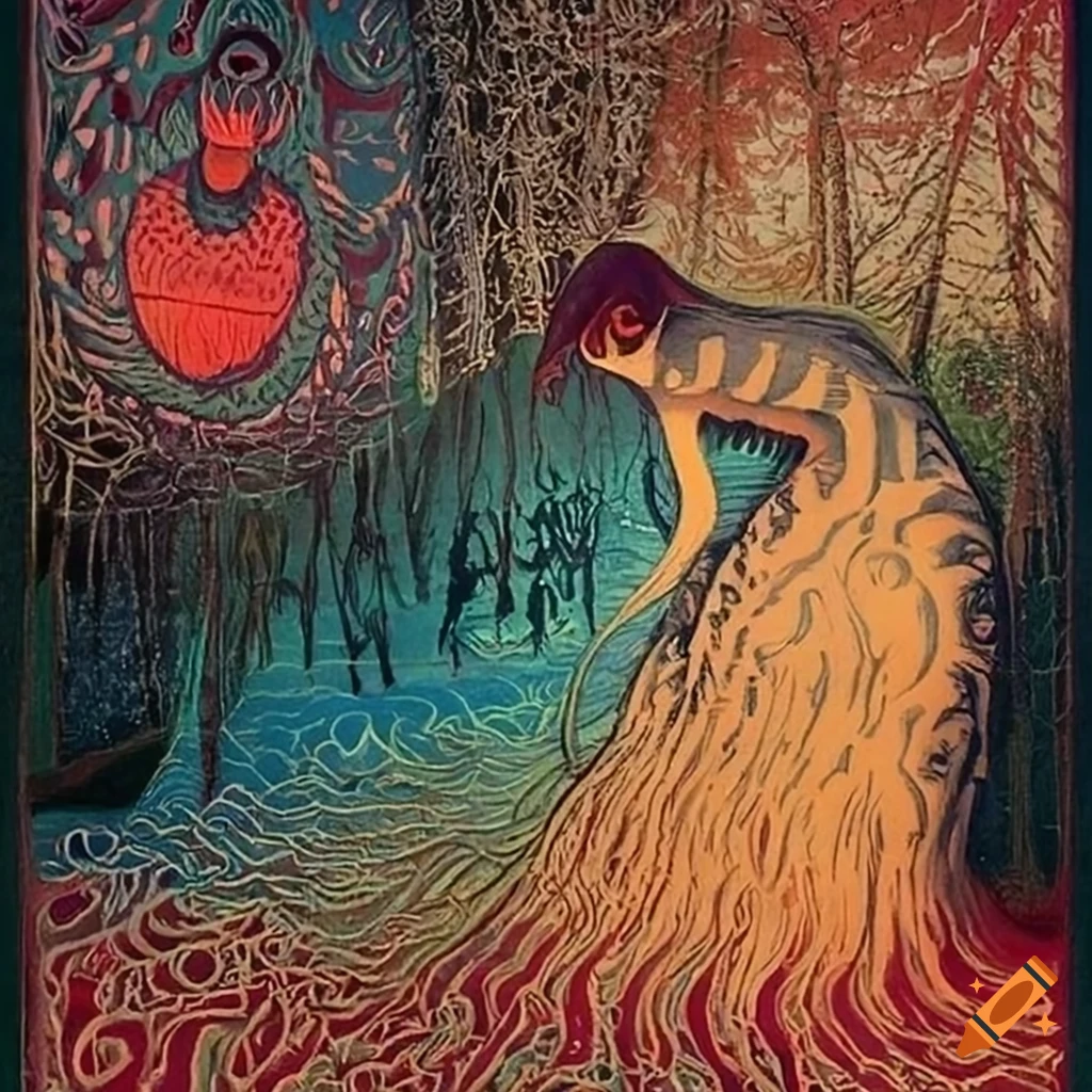 Colorful serigraph artwork inspired by salish culture on Craiyon