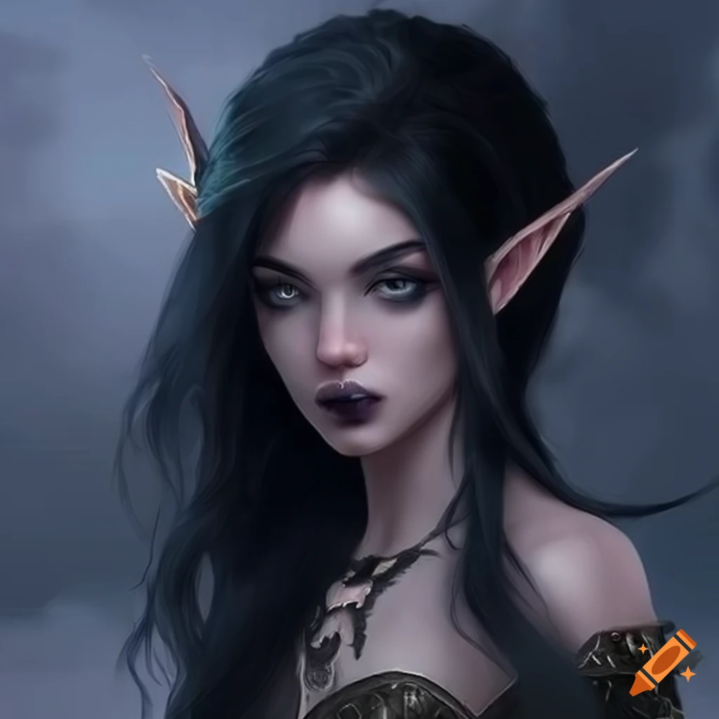 Image Of A Fierce Elf Warrior With Dark Hair On Craiyon