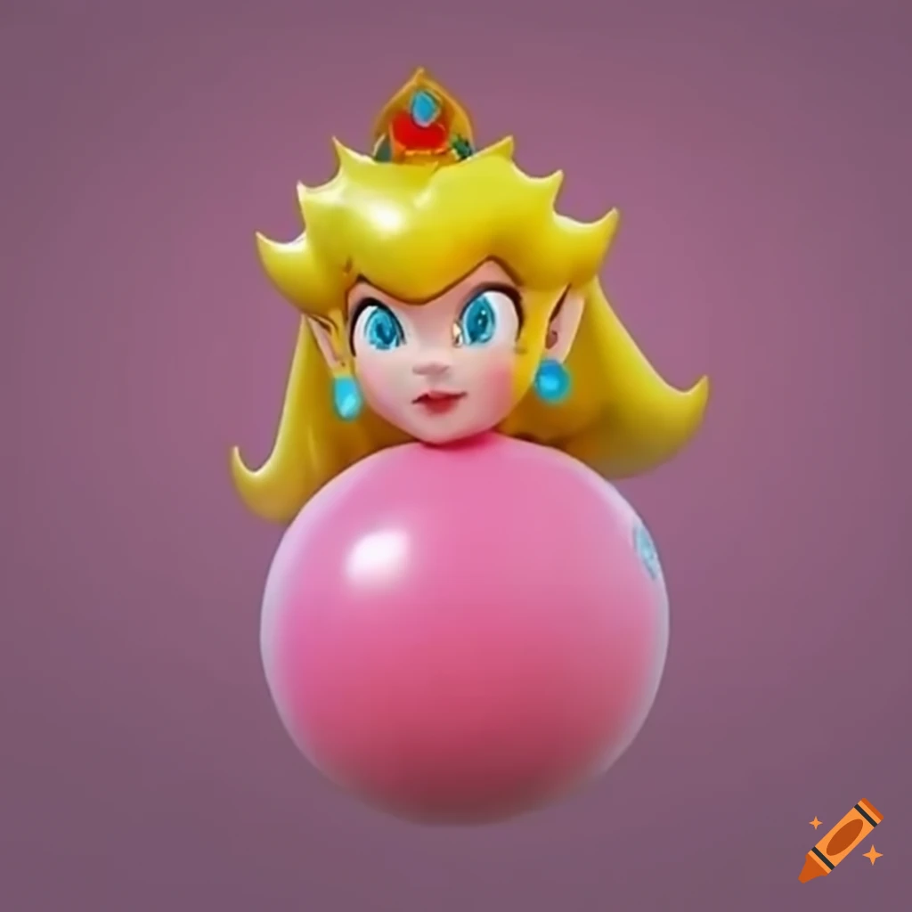 Princess peach in a giant rubber ball on Craiyon