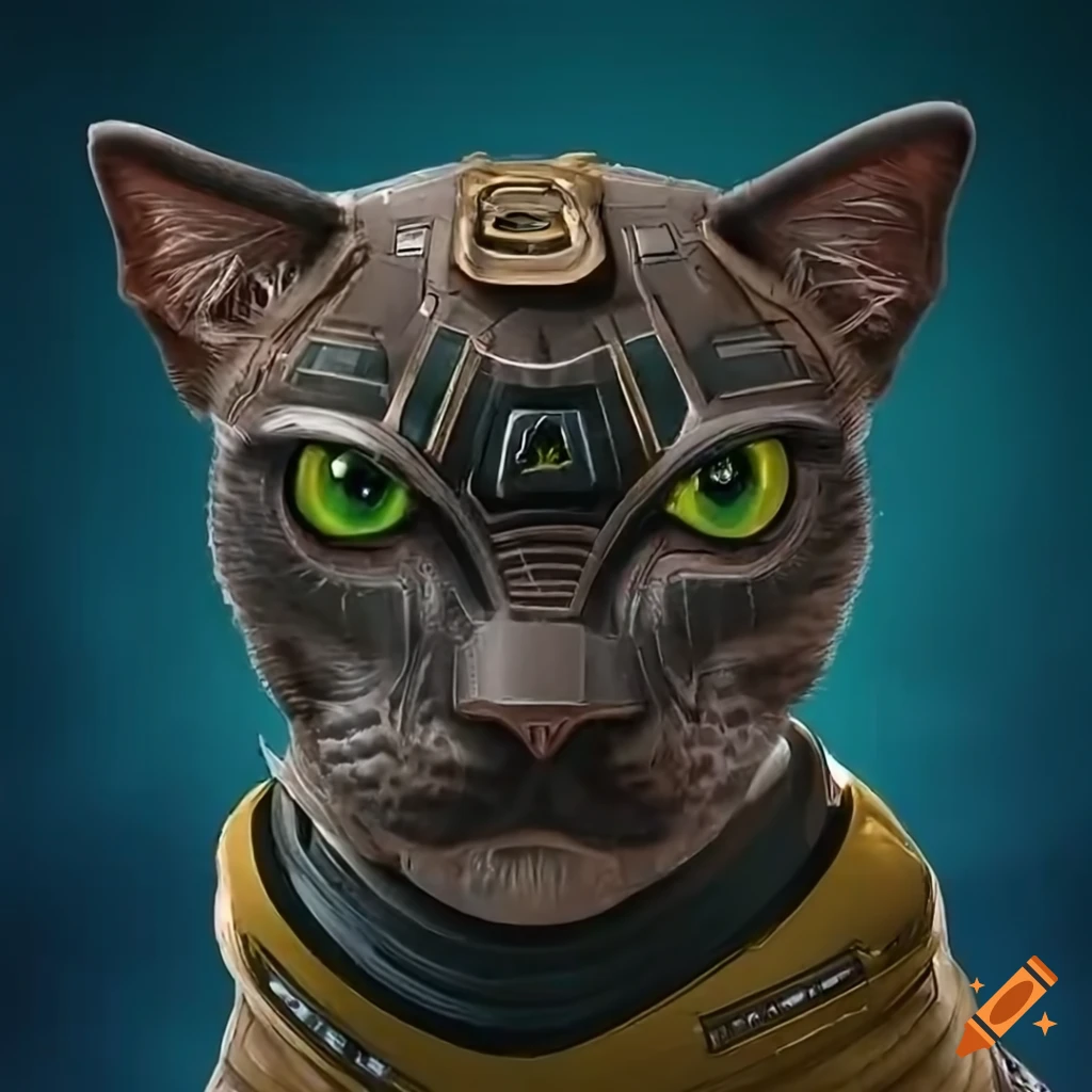 Hyper realistic 3D cats dressed as Star Trek characters on a spaceship ...