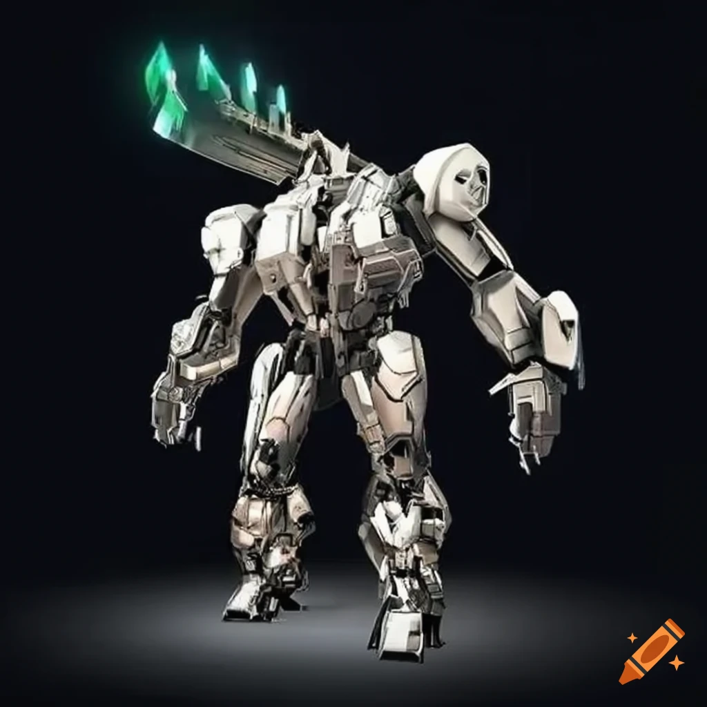 Shining crystal humanoid mecha on Craiyon