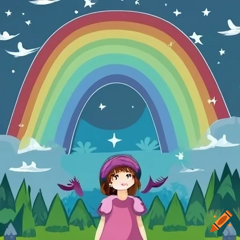 Picture of a girl child mesmerized by nature on Craiyon