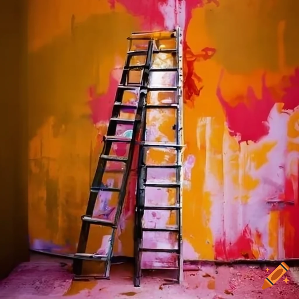 Wall being painted with a ladder on Craiyon