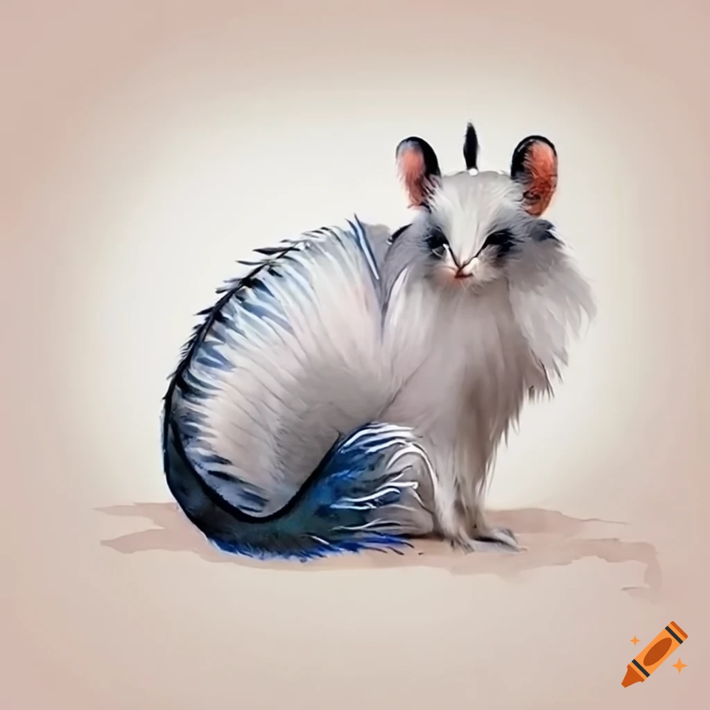 Logo of a critter with striped tail drinking tea on Craiyon