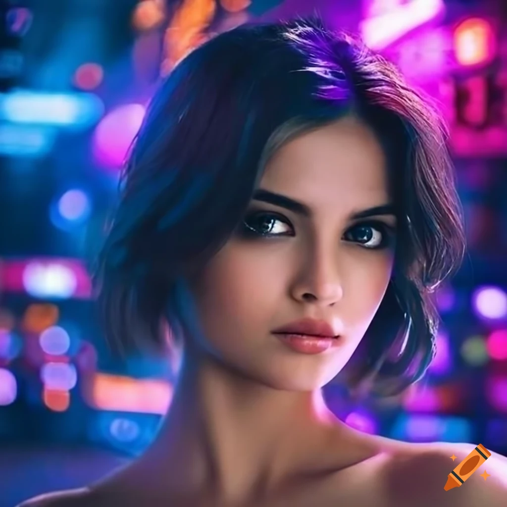 Closeup portrait of a stunning young Indian supermodel on Craiyon