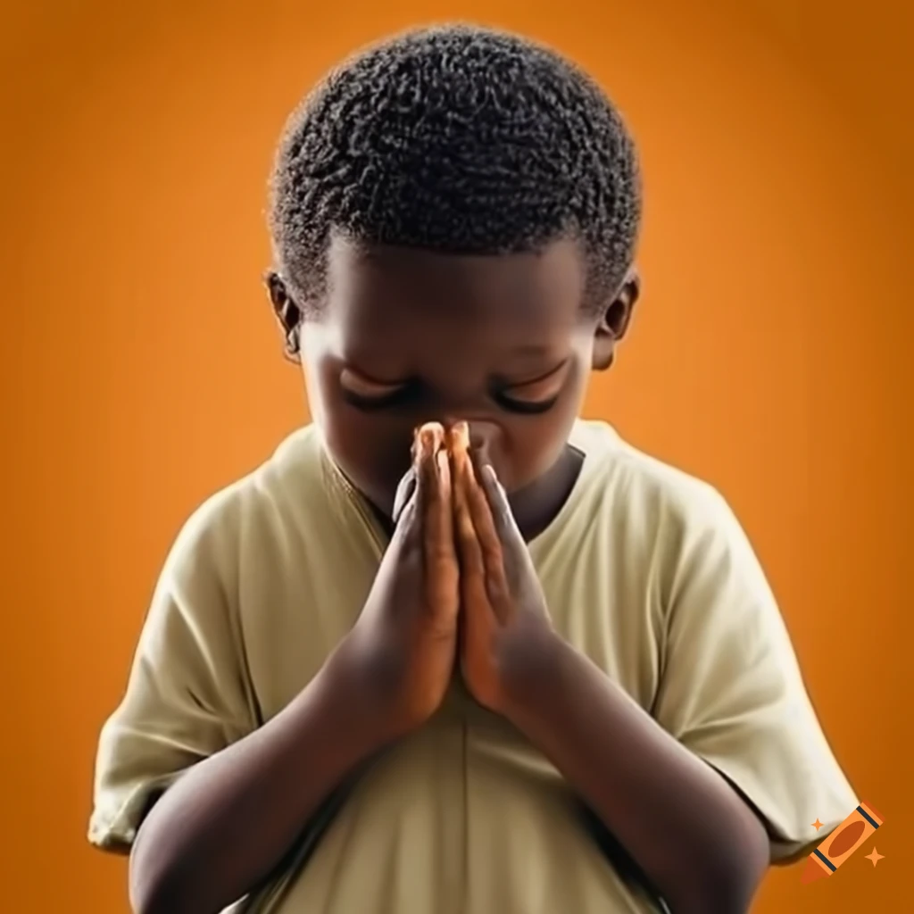 Young boy praying on Craiyon