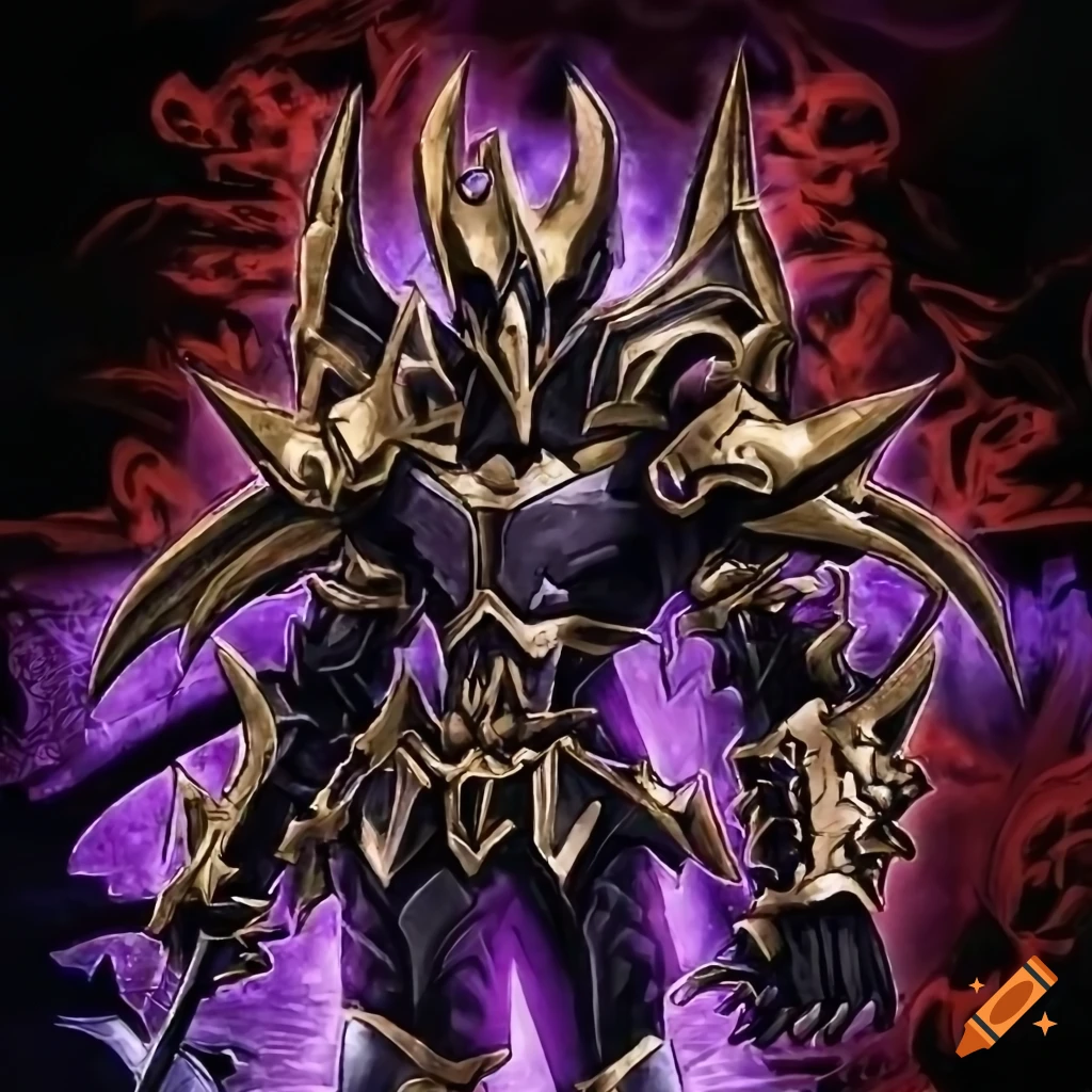 Art of a dark blade warrior with gilded armor on Craiyon