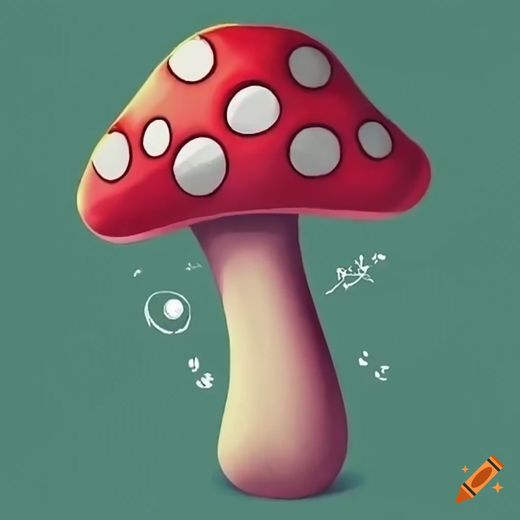 Animated mushroom character on Craiyon
