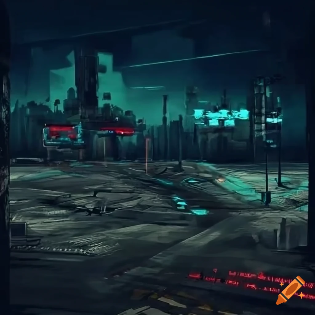 Image of a post-apocalyptic cyber road on Craiyon