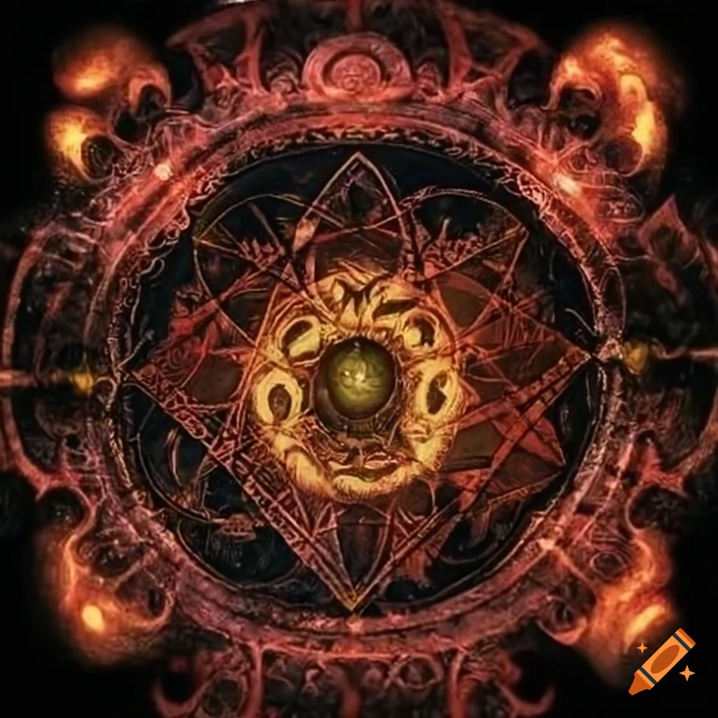 Art of a reversed Devil and Four of Pentacles tarot cards on Craiyon