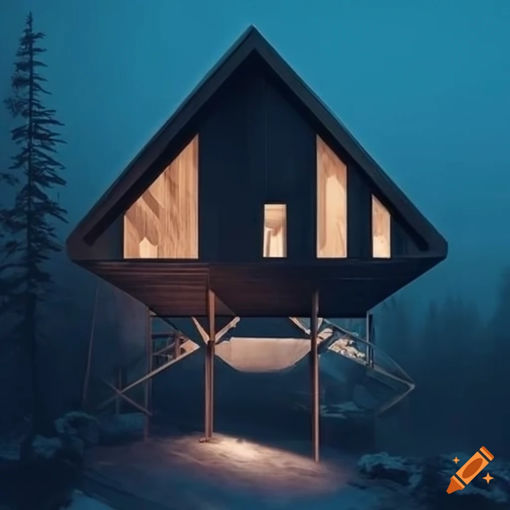 Nordic minimalism tower cabin architecture on Craiyon