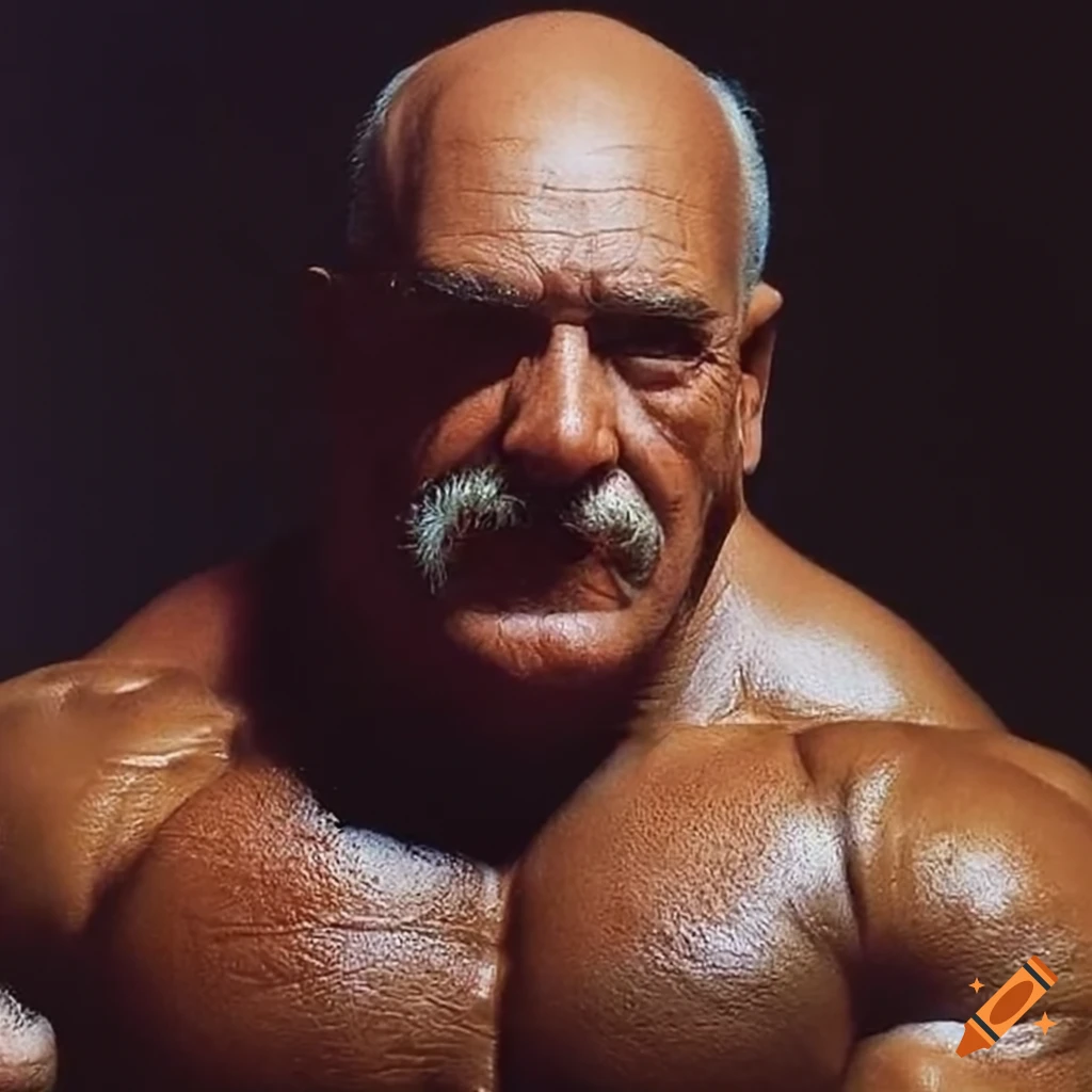 Vintage photo of a strong bodybuilder on Craiyon