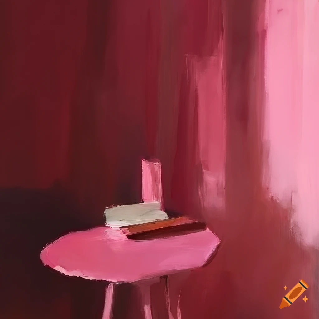 Painting of a pink focal point in soft lighting