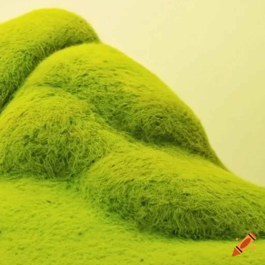 Hills made of felt moss on Craiyon