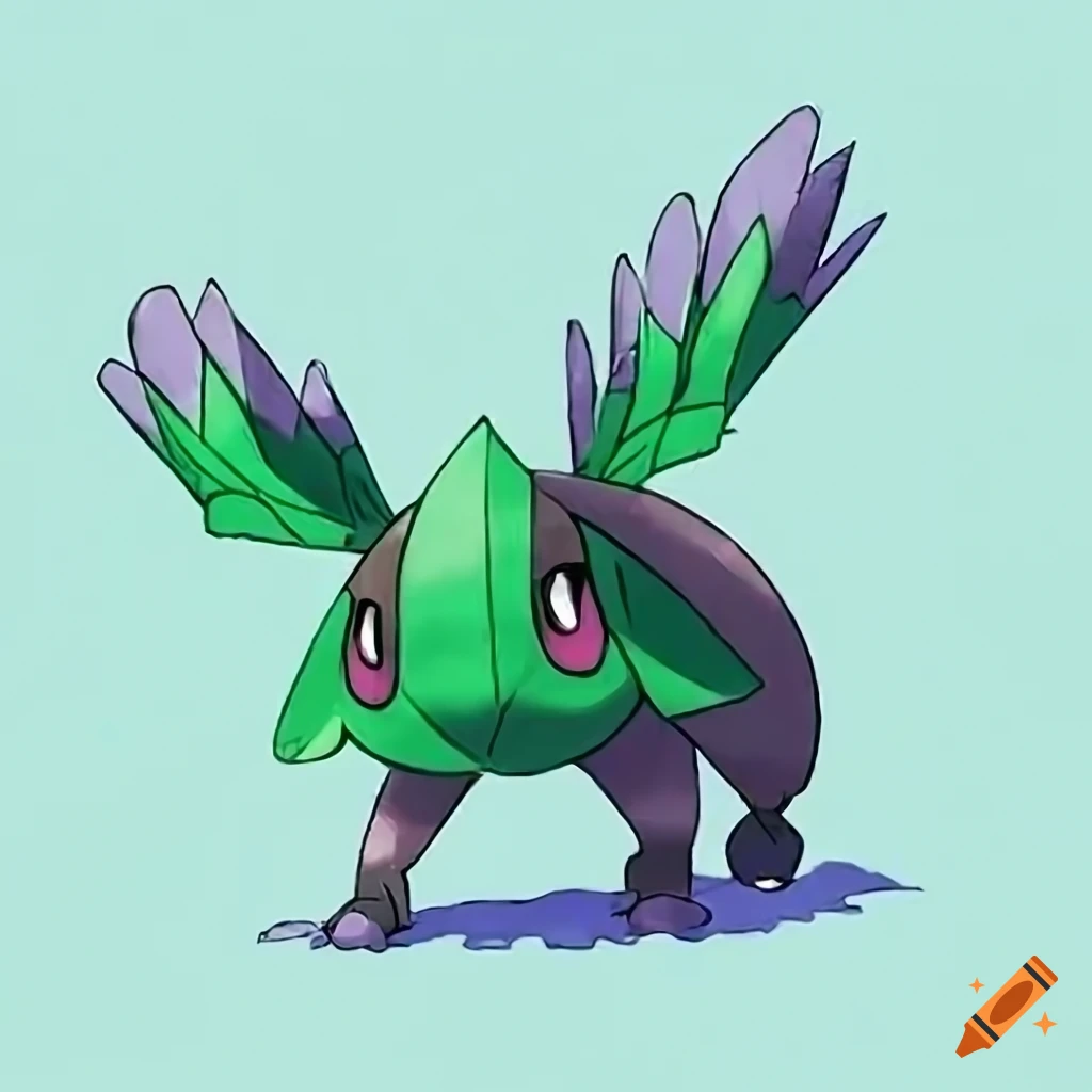Flying Grass Type Pokemon In 1st Generation Style On Craiyon