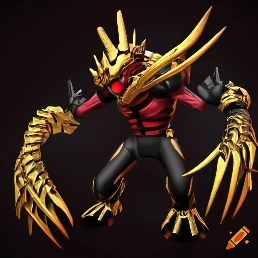 3D render of an evil scorpion-themed megaman villain on Craiyon