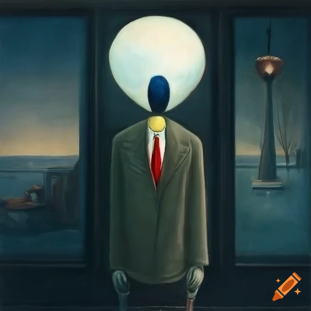 Surrealist artwork inspired by René Magritte on Craiyon