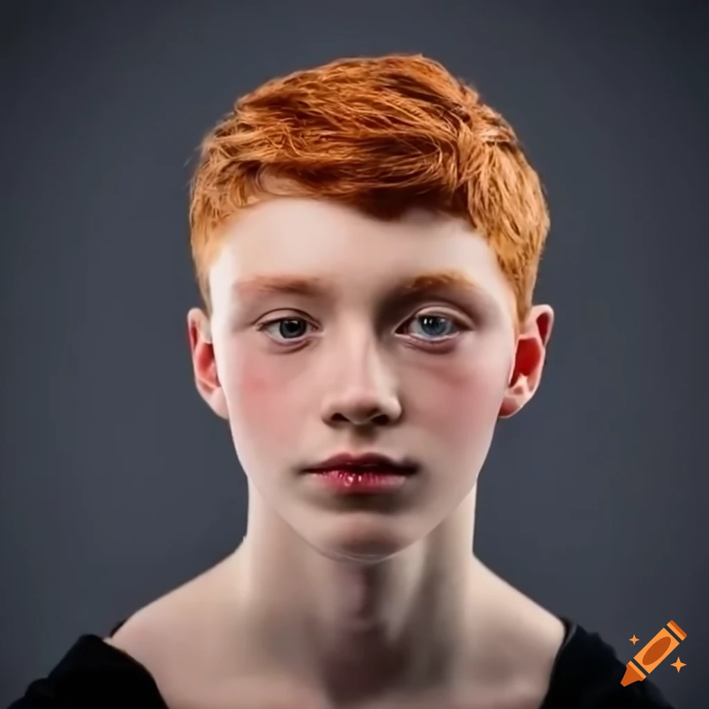 Portrait of a handsome young man with ginger hair on Craiyon