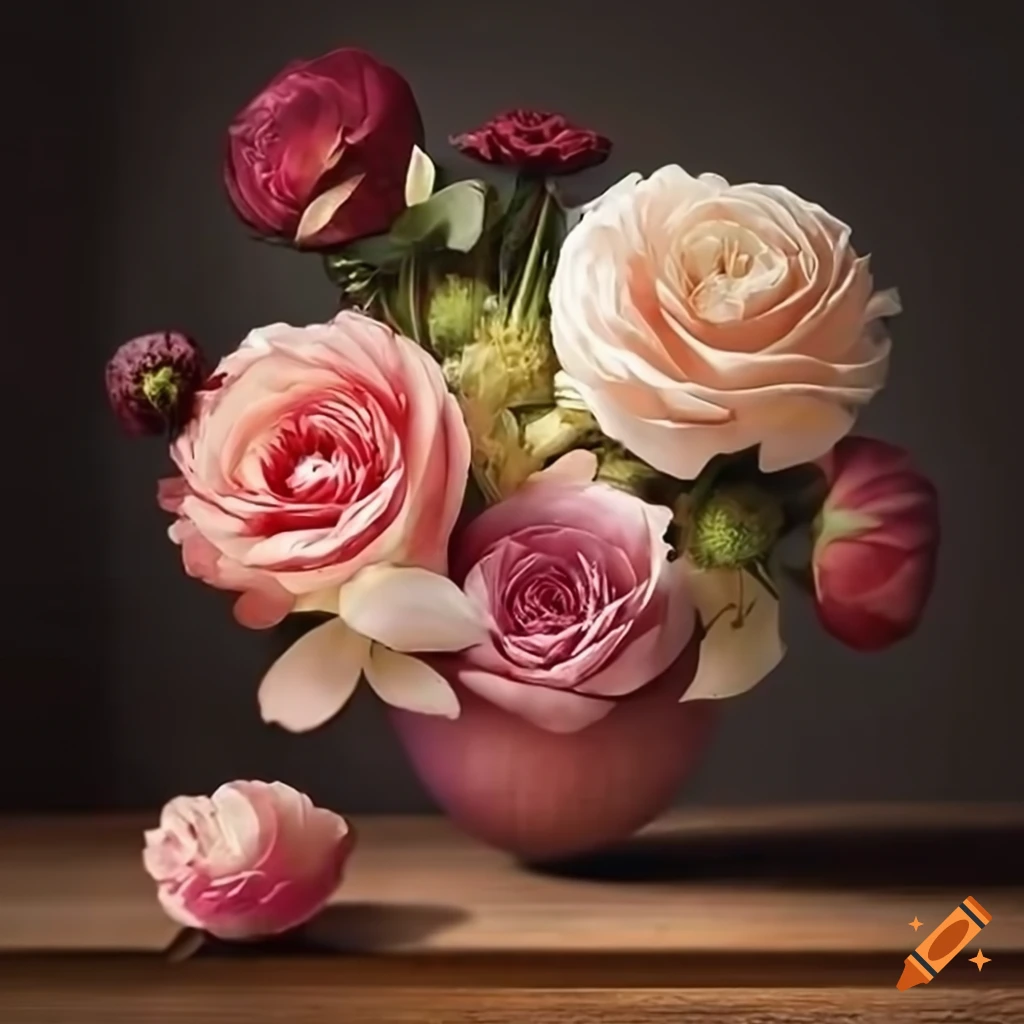 Realistic flower artwork for home decor on Craiyon