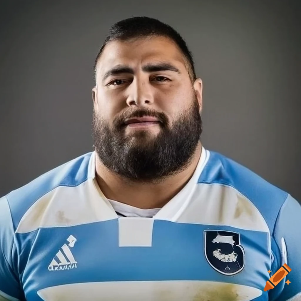 Photo of a bearded rugby player from argentina on Craiyon