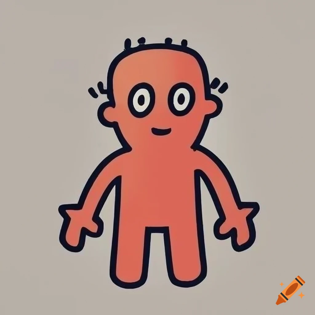Simple Keith Haring style illustration on Craiyon