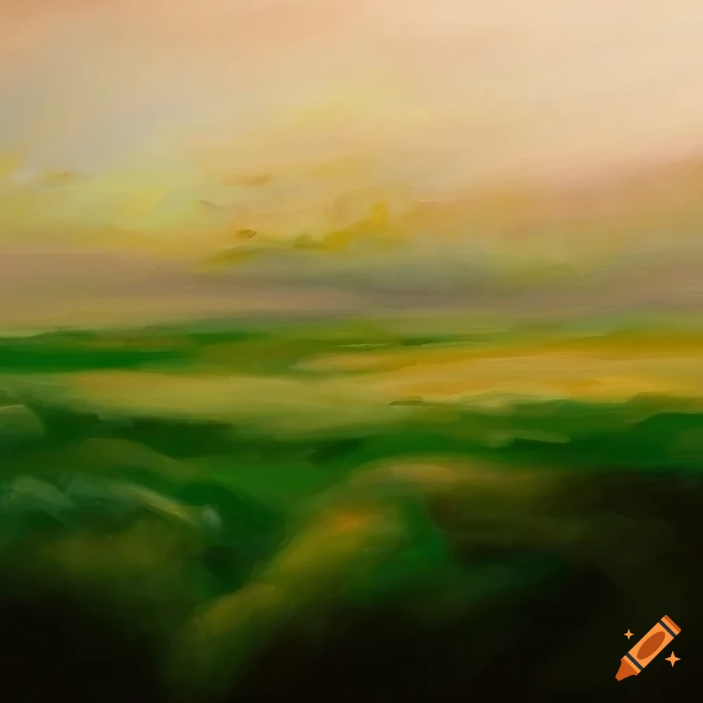 Abstract oil painting of wind through grassy fields on Craiyon