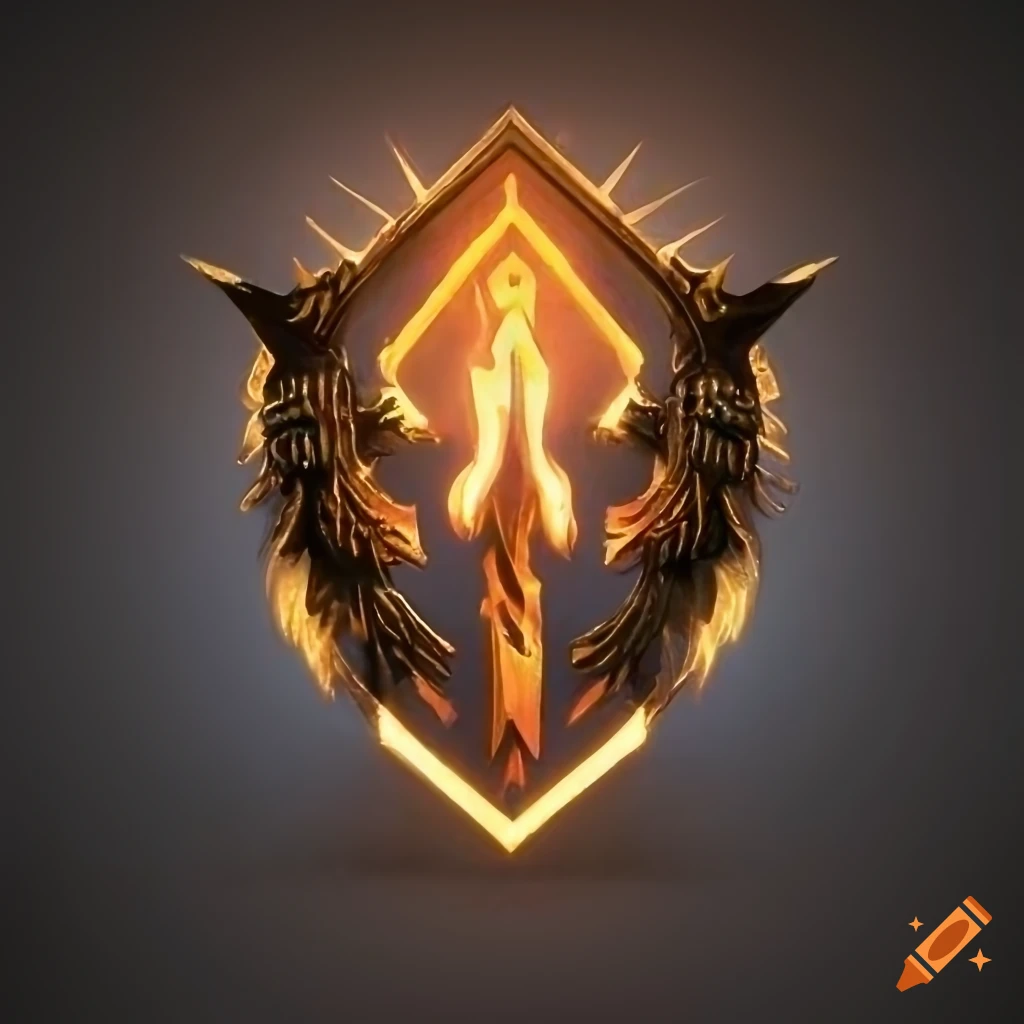 Emblem with cross, arrow, sword, and shield on Craiyon