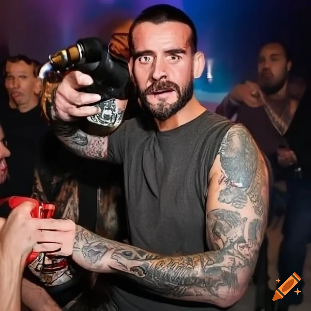 Cm punk drinking alcohol on Craiyon